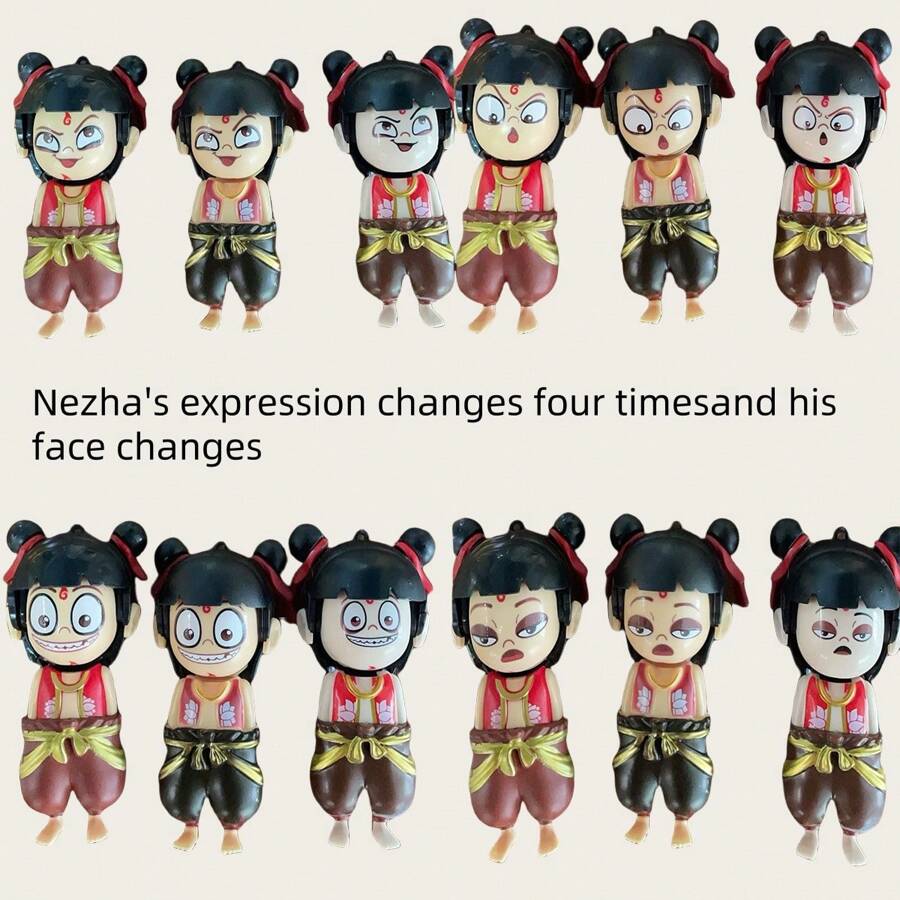 Los cambios de expresión de Nezha y su rostro cambian cuatro veces ...