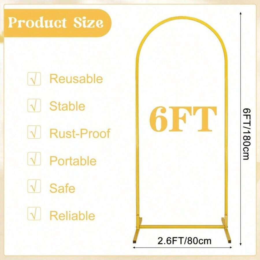 1 Set Arch Backdrop Stand Balloon Arch Stand Stable Metal Gold Wedding ...
