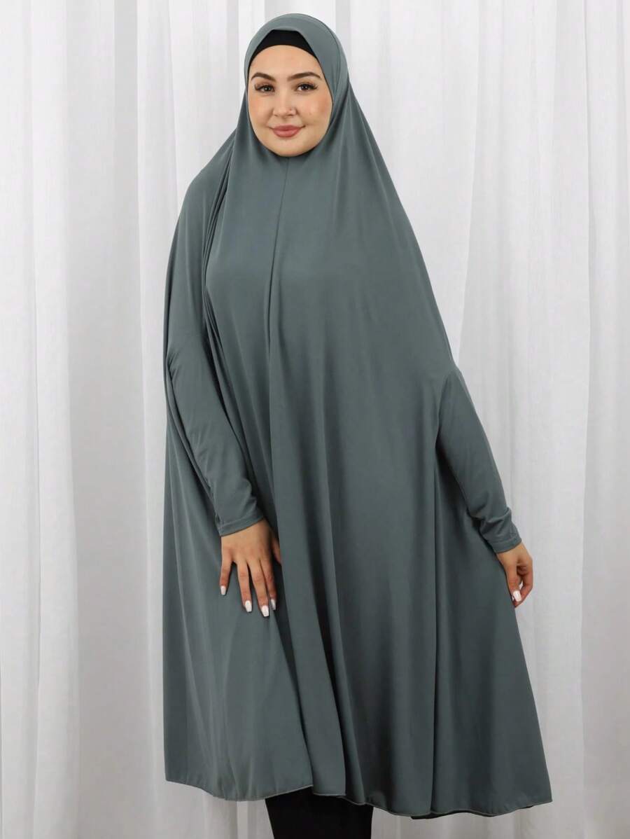 1pc Women's Prayer Robe/Abaya, Solid Color, Casual, Elegant, Humble ...