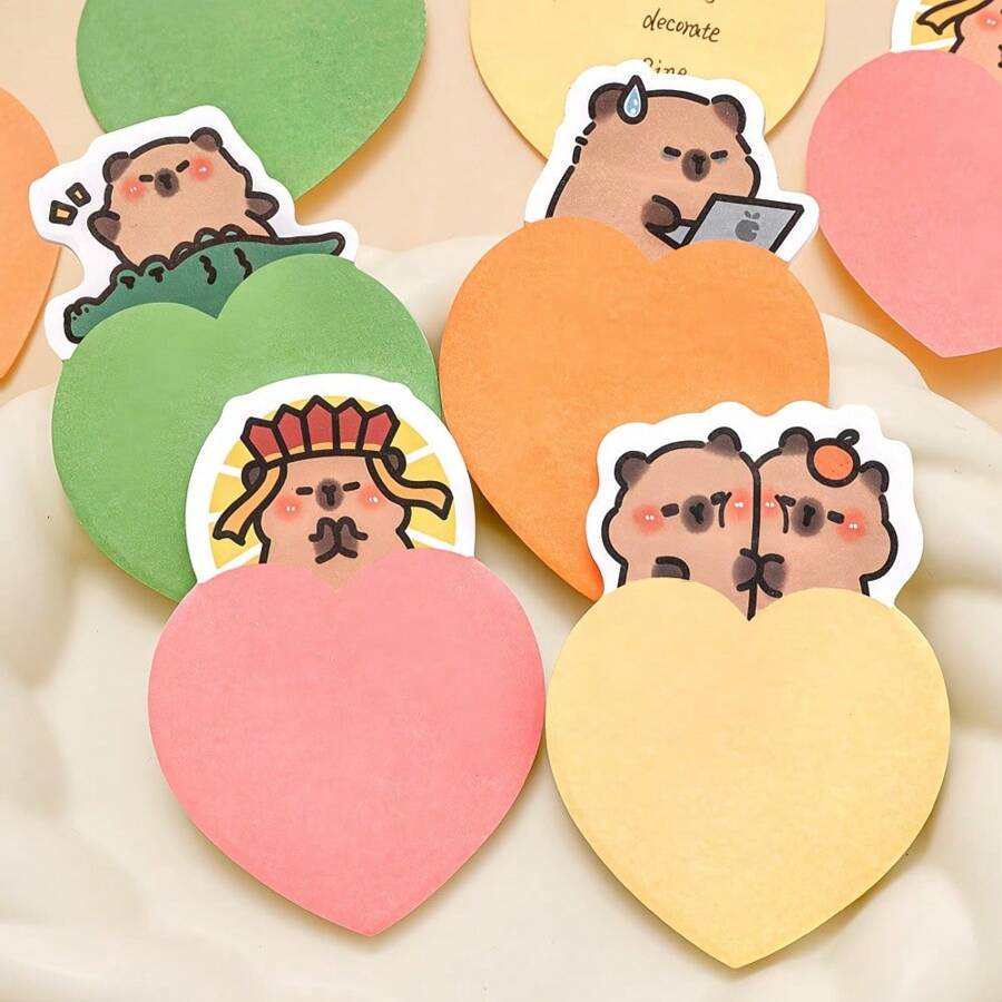 Cute Capybara Sticky Notes High Adhesive Memo Pad Stickers For Planner ...