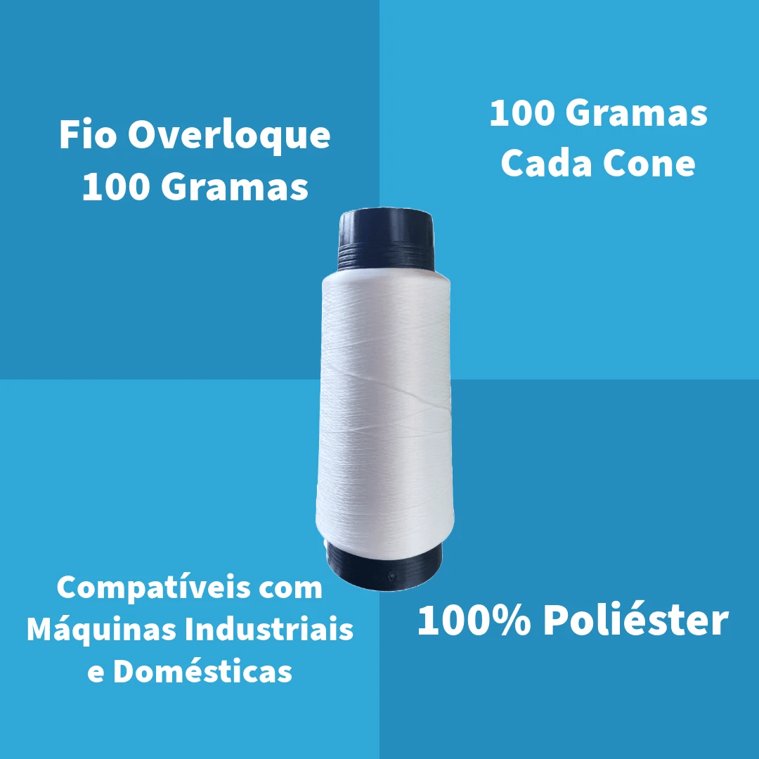 Overlock Threads, 100g Each Cone, Color White, Black - Bertoldi Threads ...