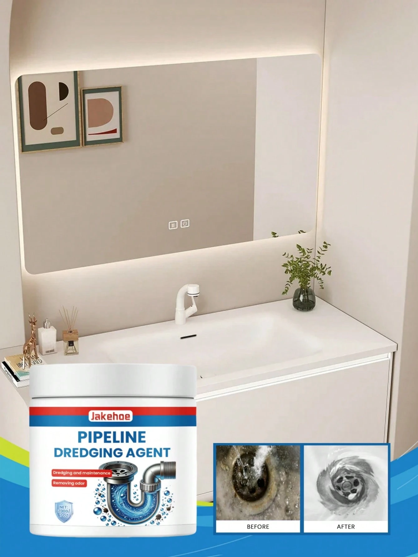 200g Detergente per scarichi - Soluzione di pulizia per deodorizzare e ...