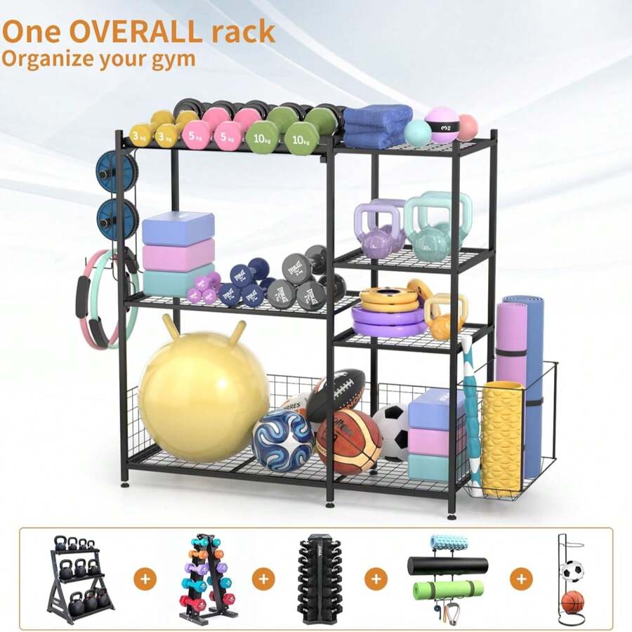 Gym Storage For Dumbbells Kettlebells Yoga Mat And Balls, Size ...