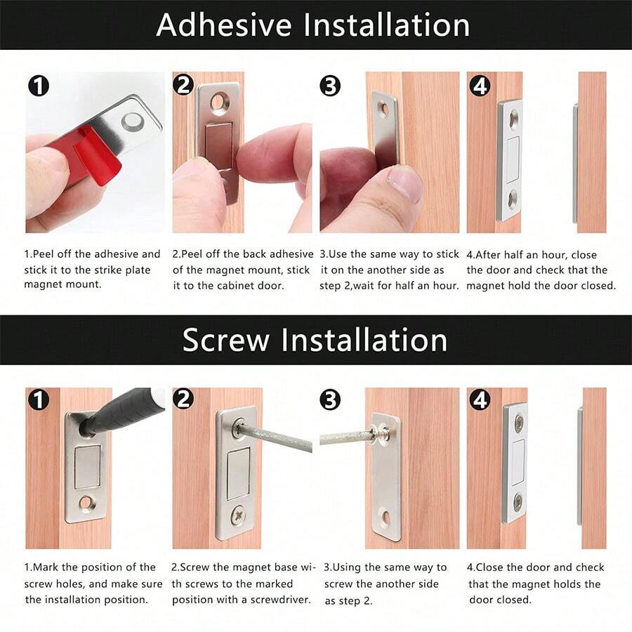 6 Pcs Cabinet Magnetic Locks, Ultra Magnetic Cabinet Door Locks ...