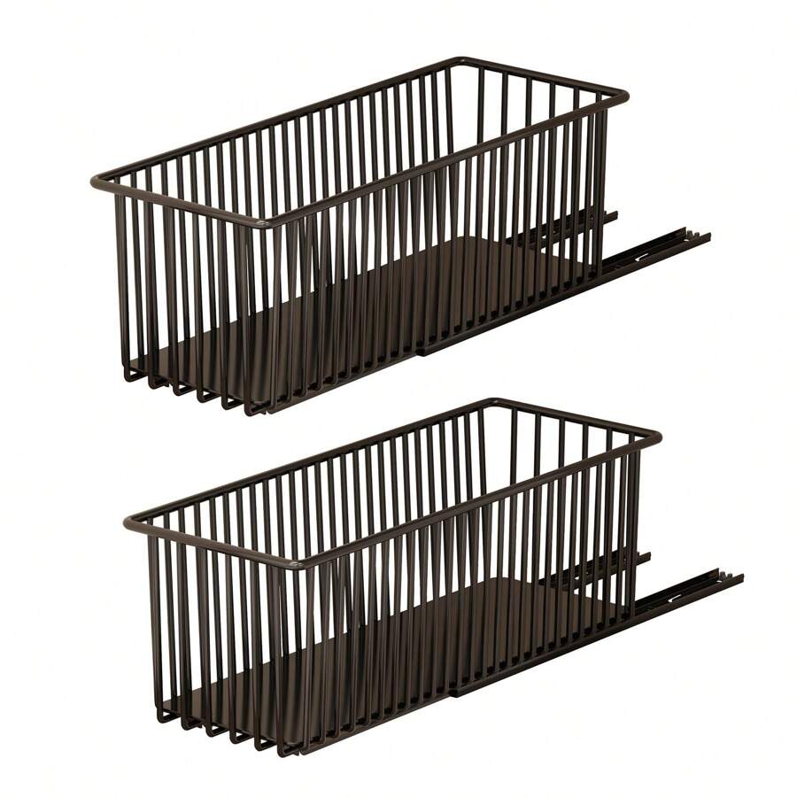 2 Pack Pull Out Cabinet Organizer, Heavy Duty Carbon Steel Slide Out ...