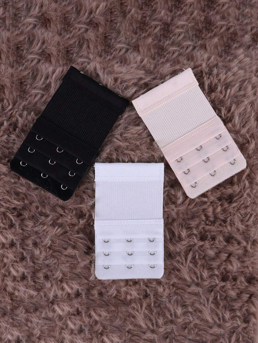 Apricot Color Extended Buckle 3-Row 3-Hook Bra Extender With Elastic ...