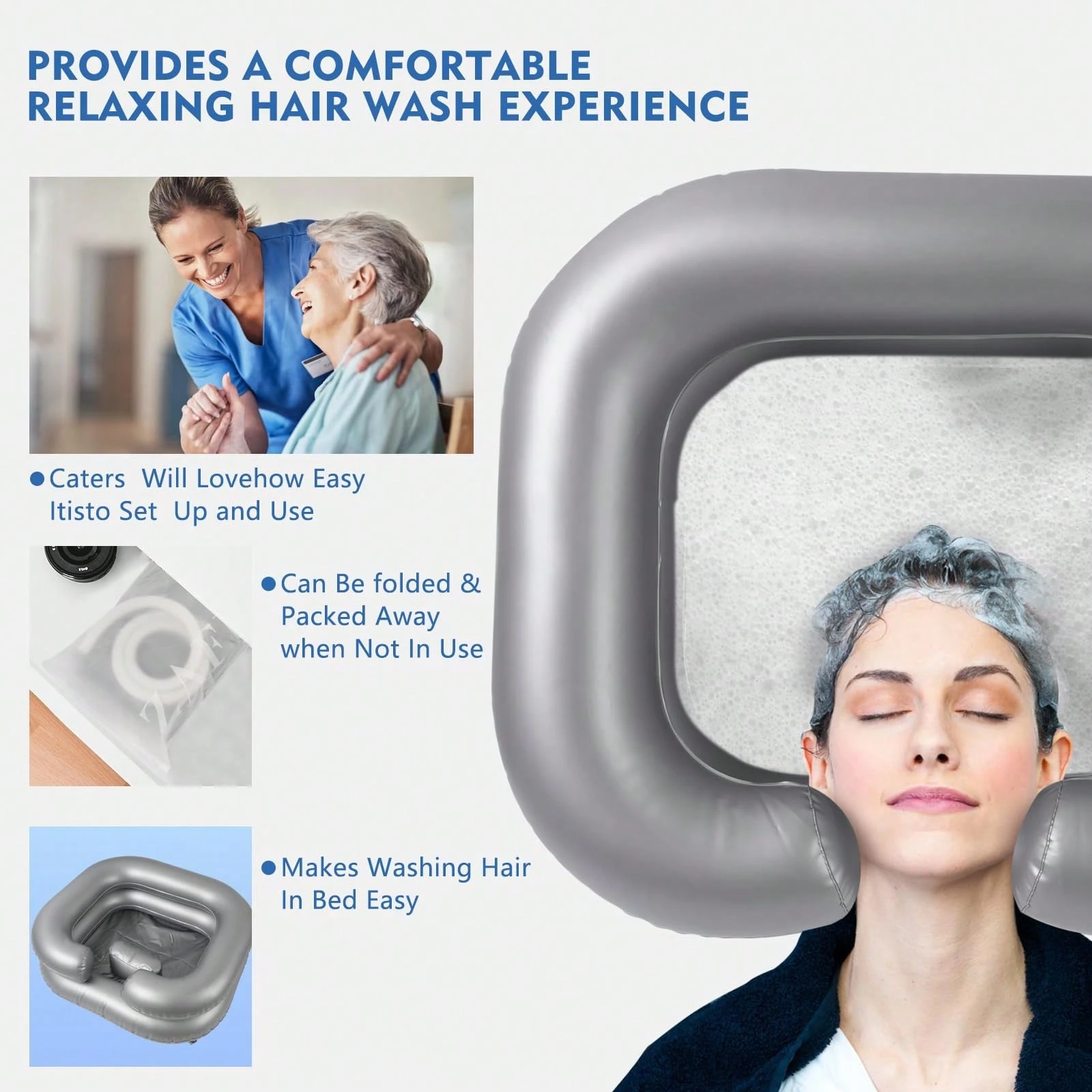 Inflatable Hair Washing Basin For Bedridden-Wash Hair In Bed With ...