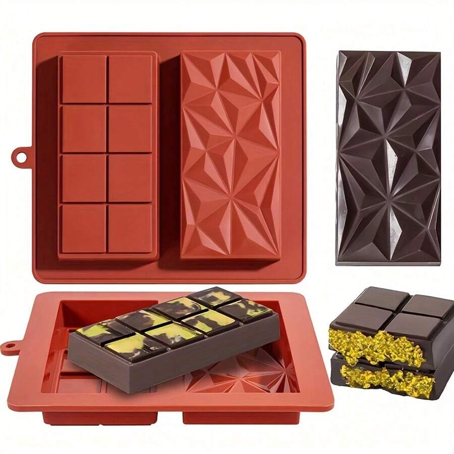 Chocolate Bar Mold Silicone Thick Chocolate Bar Mold Durable Rectangle ...
