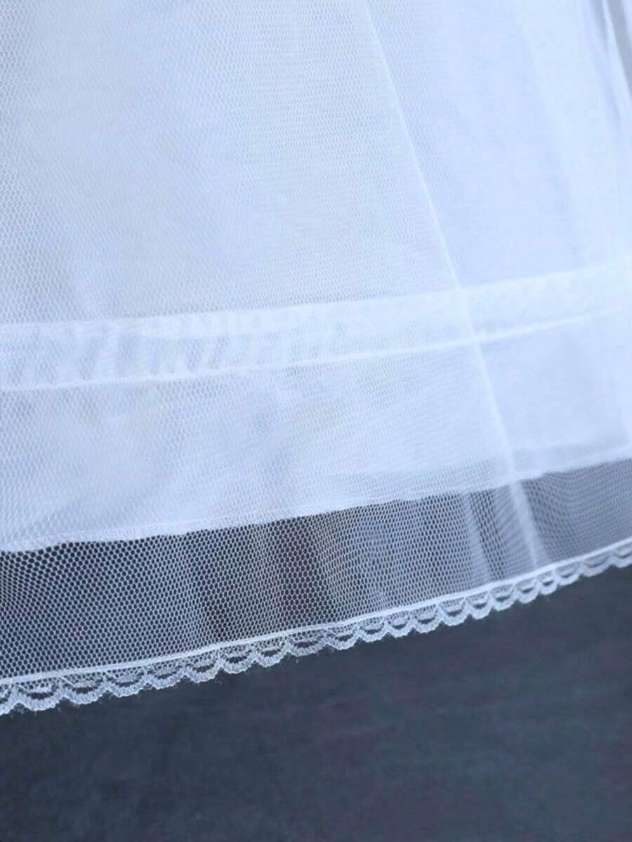 Women Crinoline Petticoat A-Line 2 Hoop Long Underskirt Wedding Ball ...