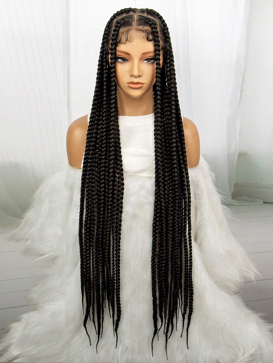 Extra-Long Braided Lace Front Wig For Women - Full Lace Hand-Crafted ...