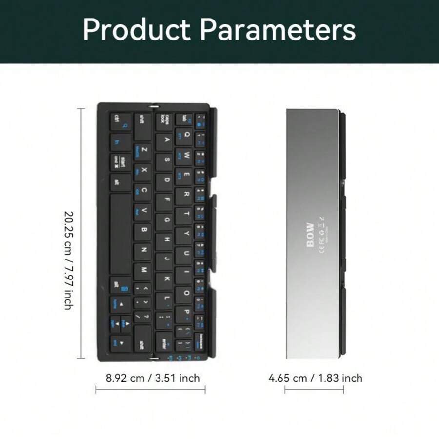 Charging Wireless Bluetooth-Compatible Keyboard, Foldable Keyboard With ...