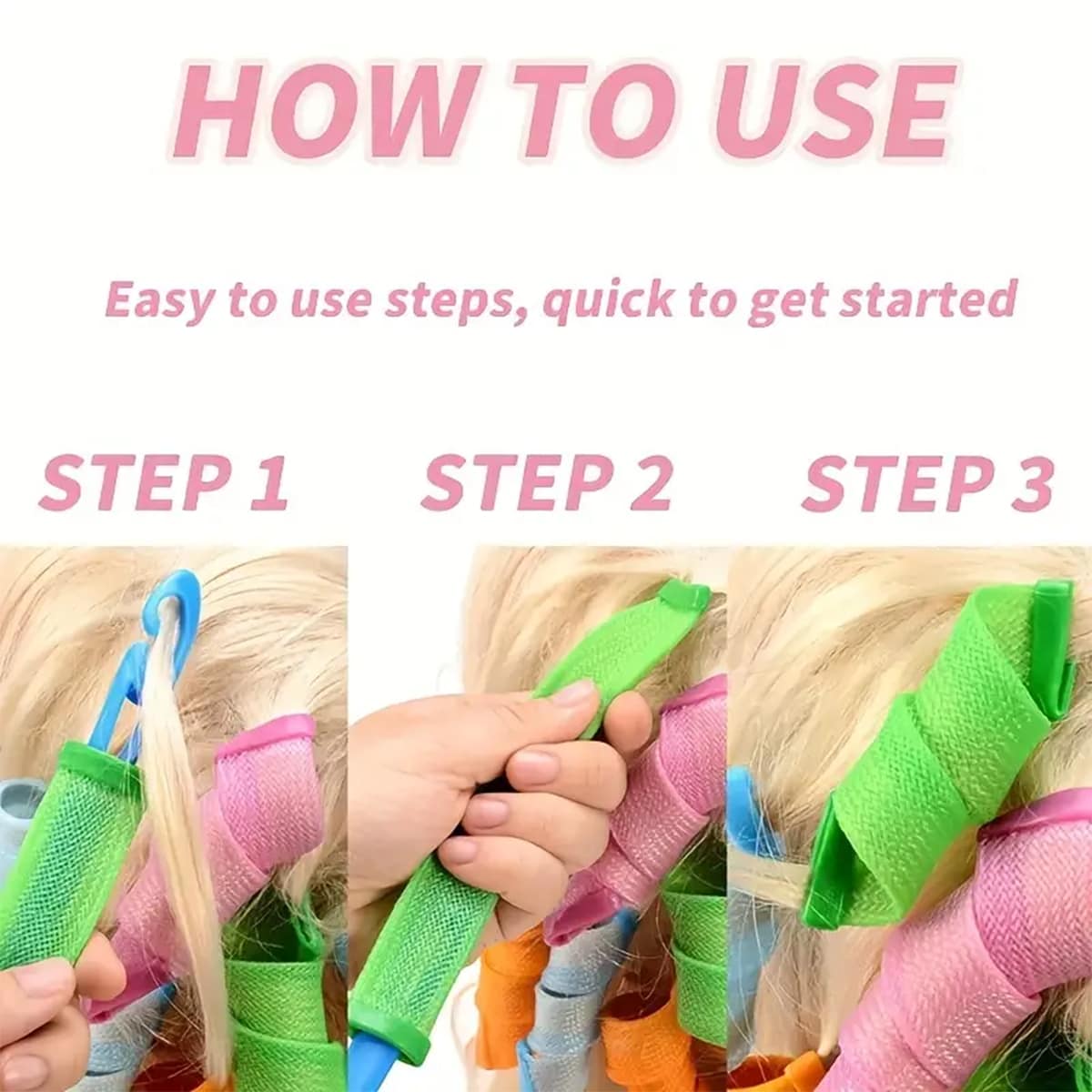 18pcs Magic Spiral Curlers Set, No-Heat Curling Rollers For Long ...