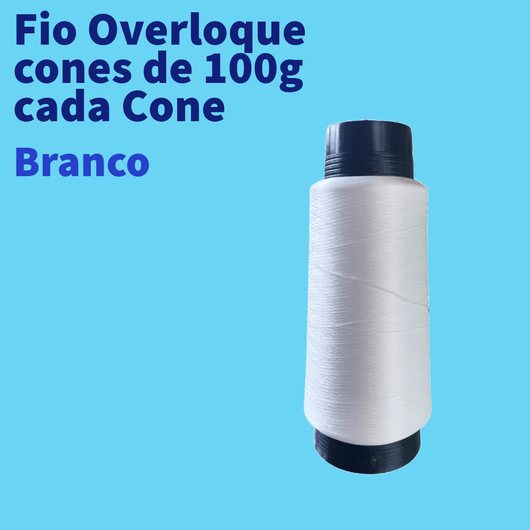 Overlock Threads, 100g Each Cone, Color White, Black - Bertoldi Threads ...