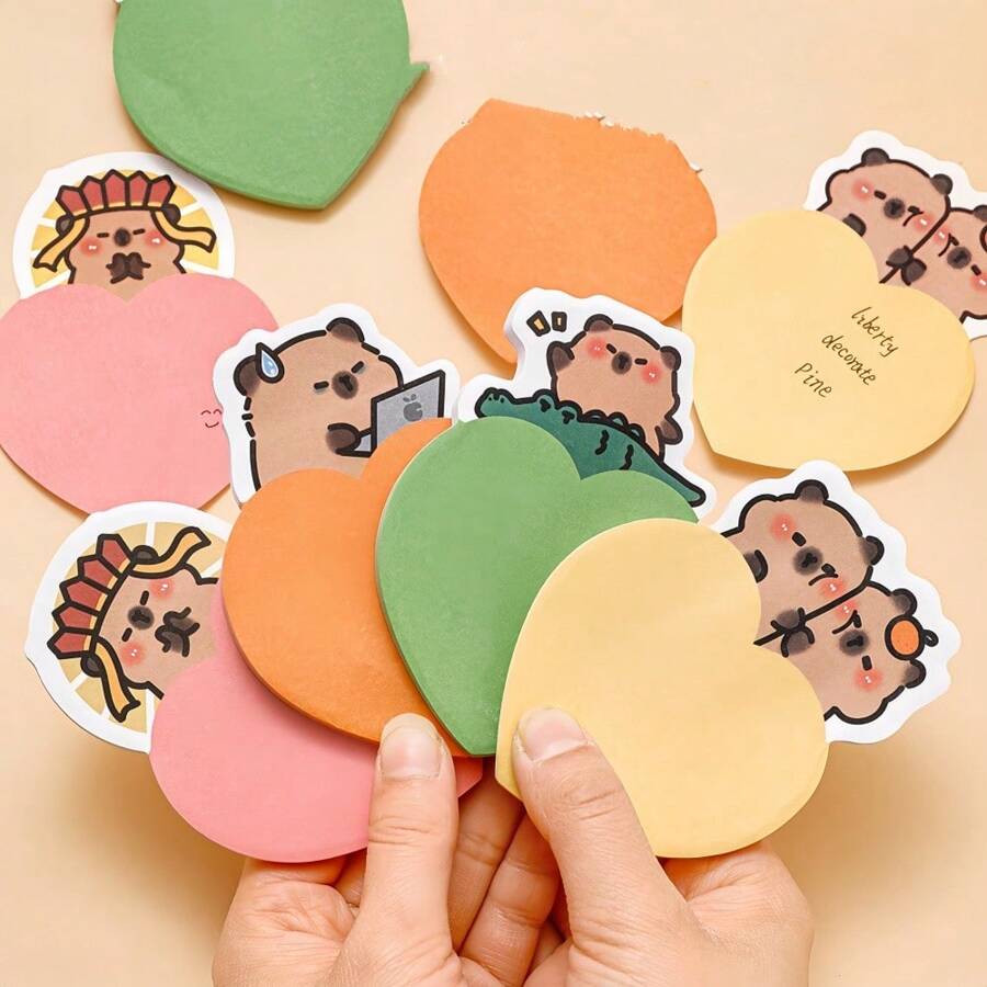 Cute Capybara Sticky Notes High Adhesive Memo Pad Stickers For Planner ...