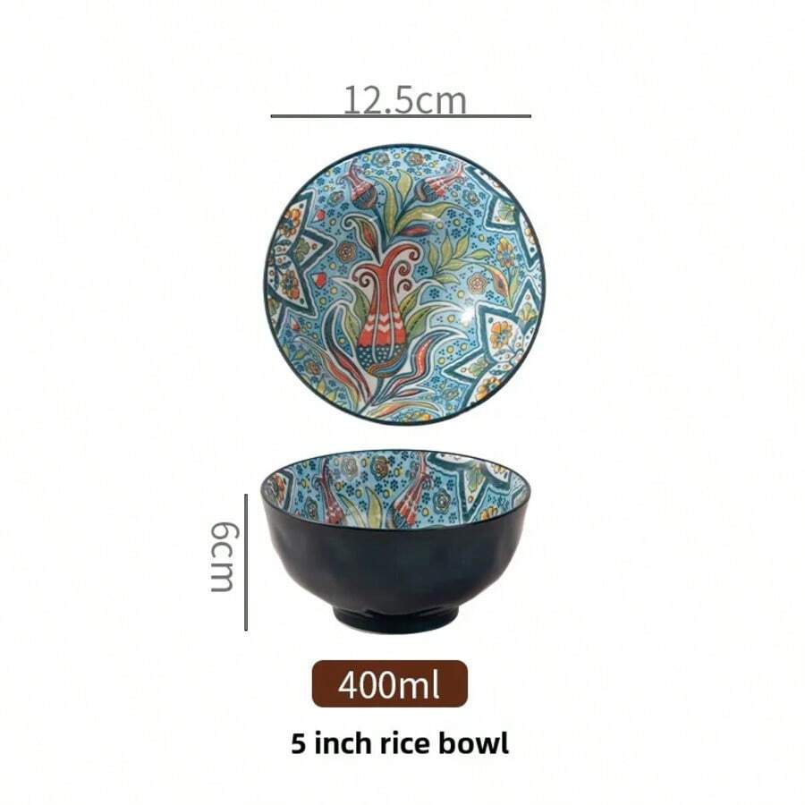 Bohemian Rice Bowl Home Creative Personality Ceramic Bowl High ...