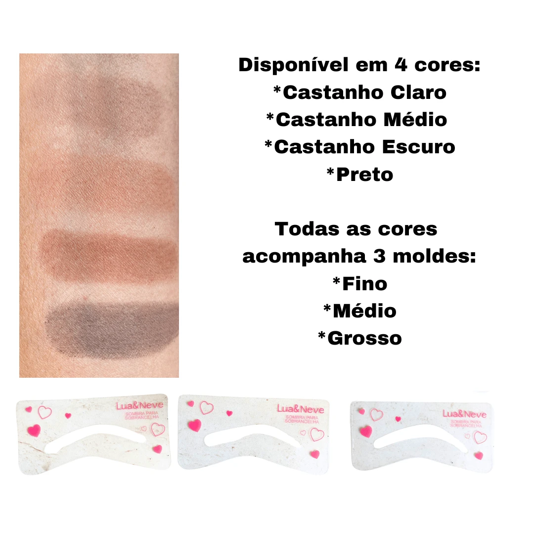 Sombra Carimbo para Sobrancelhas com Molde para Desenhar Lua e Neve ...