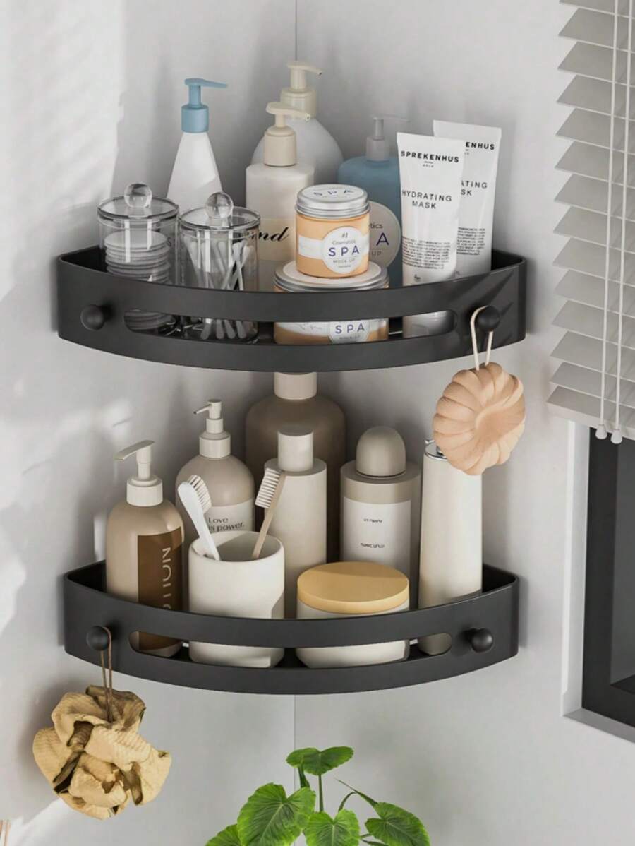 1/2pcs Triangle Bathroom Wall-Mounted Storage Corner Rack, Shower ...