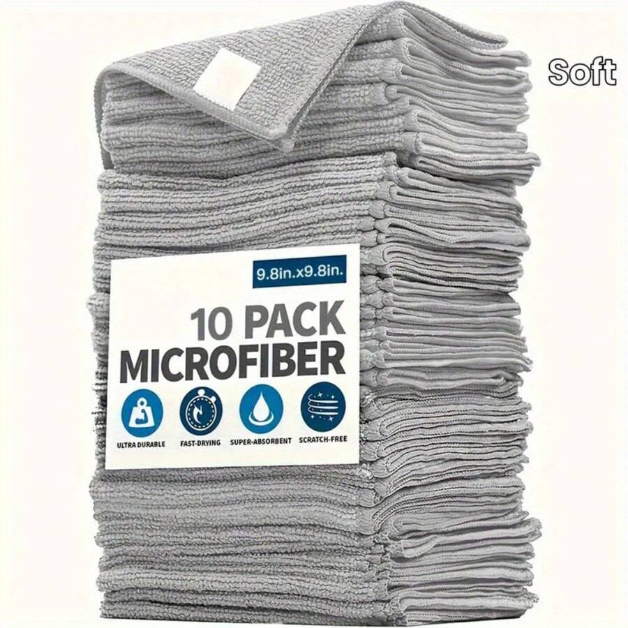 Microfiber Cleaning Cloth 1/5/10 Bag - Woven Polyester Multifunctional ...