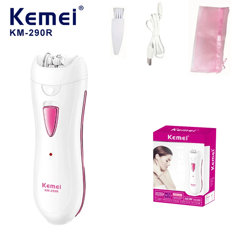 Kemei KEMEI Km-290r Rechargeable Electric Lady Epilator Women's Hair ...