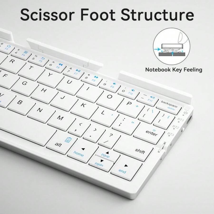 Charging Wireless Bluetooth-Compatible Keyboard, Foldable Keyboard With ...