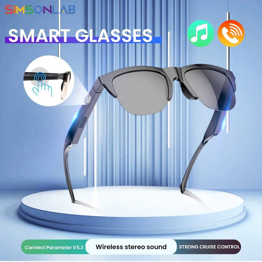 SIMSONLAB Gafas inteligentes inalámbricas HD, con botón táctil y ...