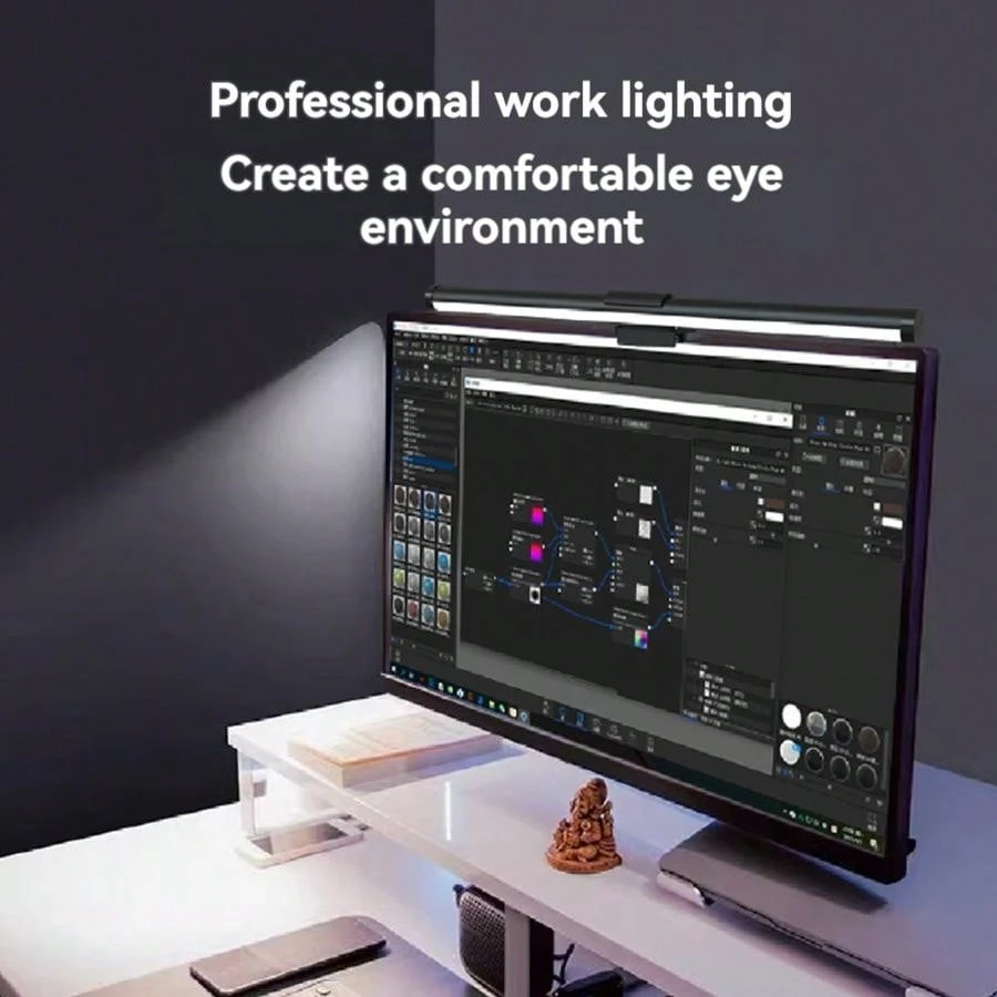 Barra de luz RGB simple para monitor, fuente de luz LED dual ajustable ...