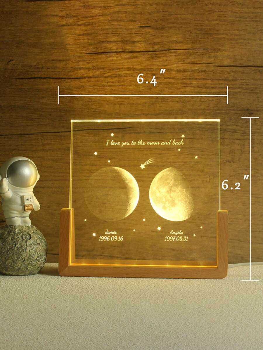 Personalized Moon Phase Crystal Lamp, Custom Moon Crystal Nightlight ...