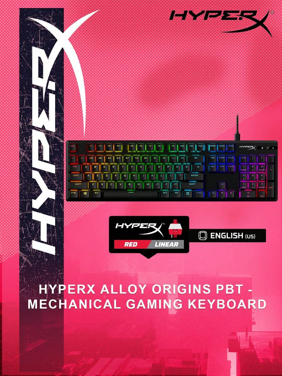 HyperX Original HyperX Alloy Origins 104 BPT Keys Mechanical Keyboard ...