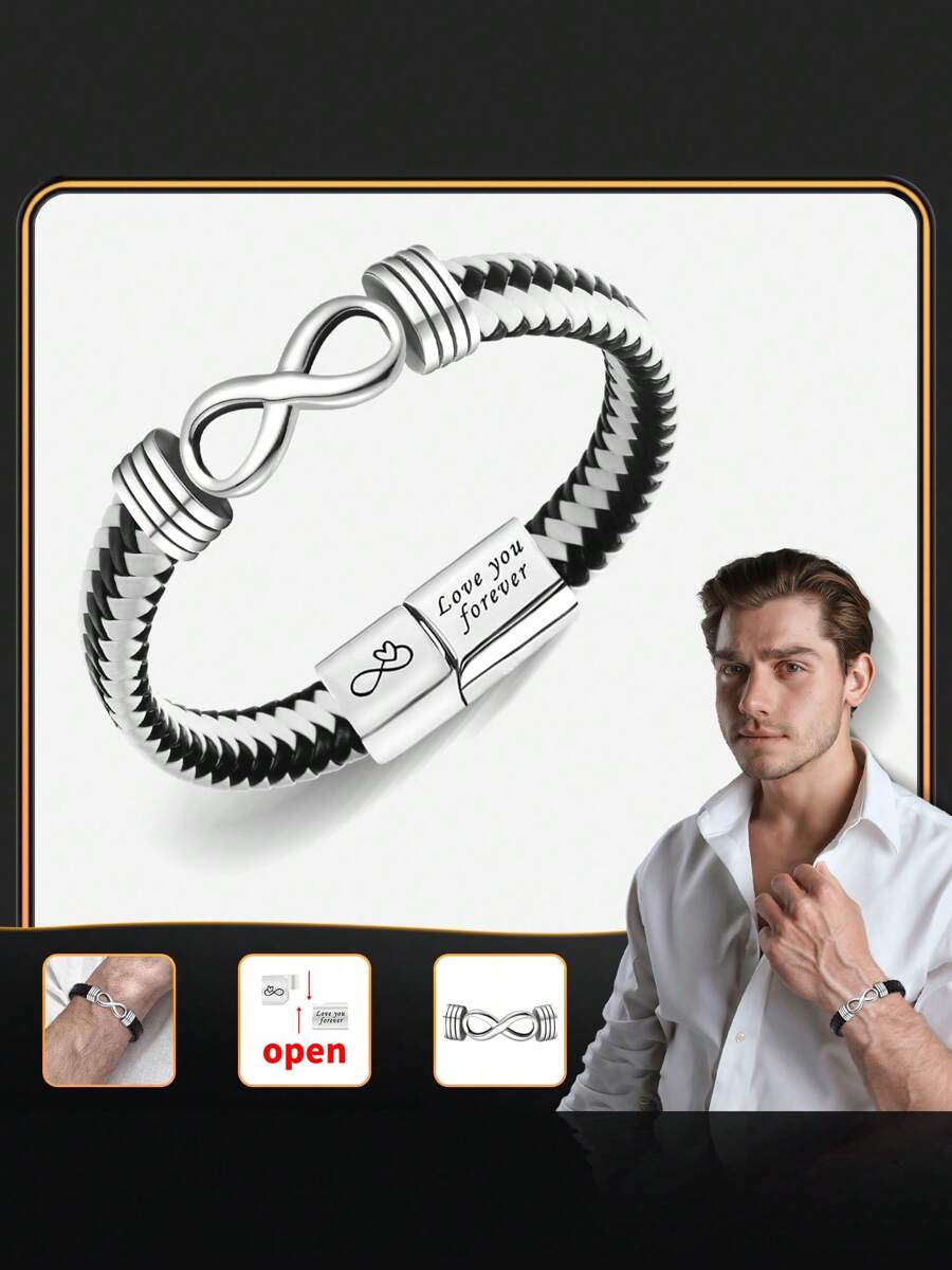 1PC Unique Design Men's Golden Knot Bracelet, Father's Day Gift For Dad ...