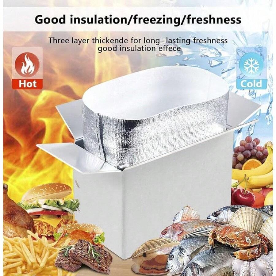 10x6x7 INCH 4 Pack Insulated Shipping Boxes With Aluminum Foil Liner ...