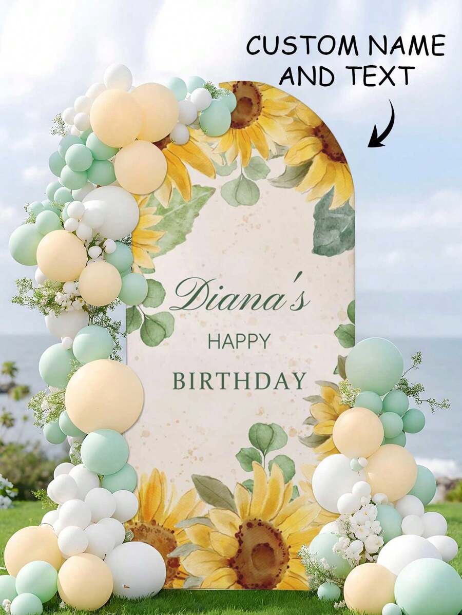 Personalized Spandex Arch Cover - Custom Arch Backdrop Cover Fit Round ...