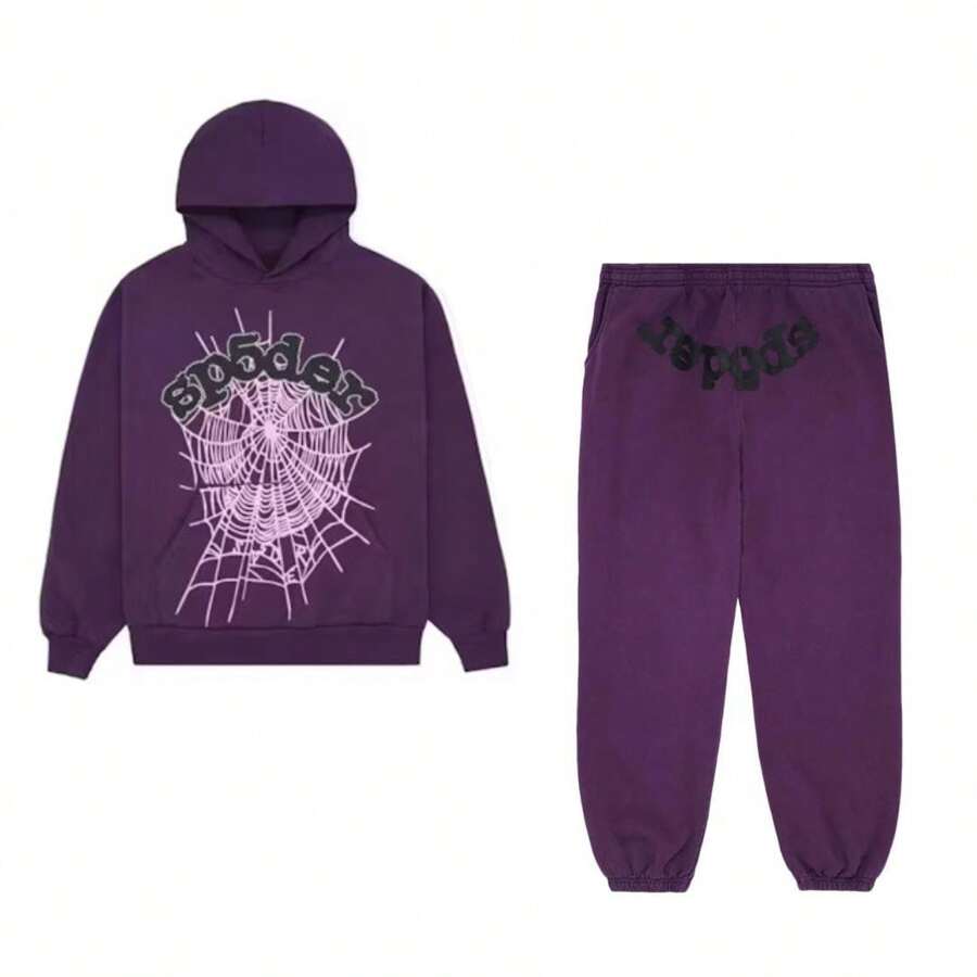 Sp5der OG Web Hoodie Grape Full Set | SHEIN USA