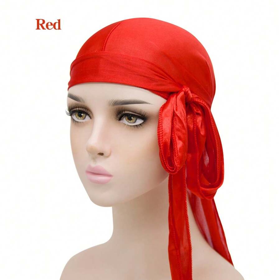 1 PC Men's Silk Durag Cap Casual Solid Color Durag Silky Du Rag Doo Rag ...