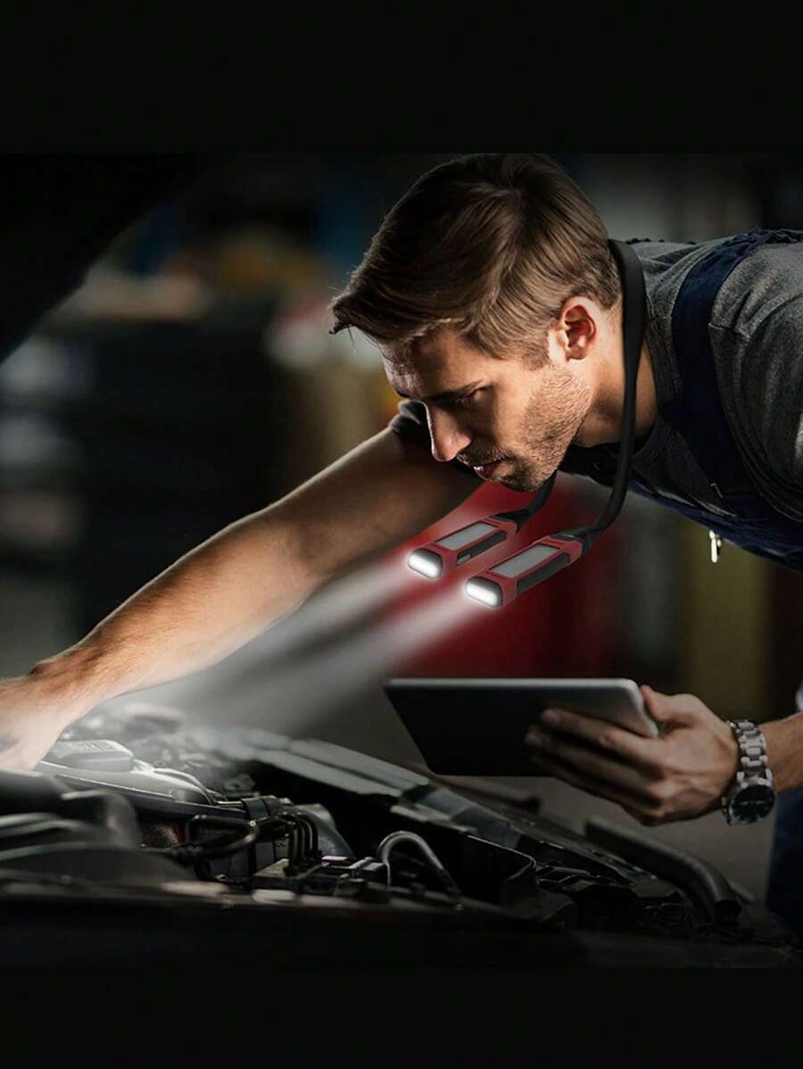 Car Maintenance Lamp Hanging Neck Lamp Charging With Magnet Removing ...