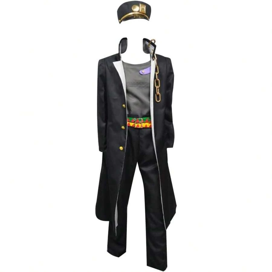 Jotaro Kujo Cosplay Costume Black Outfit Including Vest Pants Hat ...