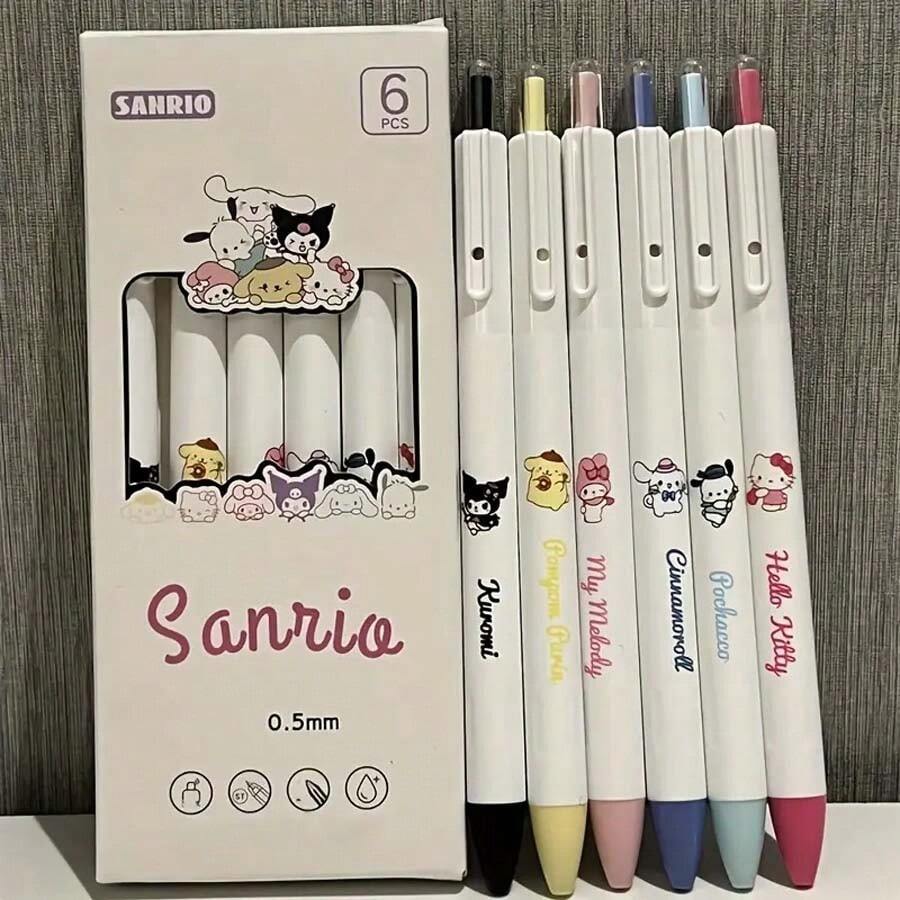 Sanrio 6 Canetas Gel Kawaii da Hello Kitty da Sanrio, Tinta de Secagem Rápida, Escrita Suave ...