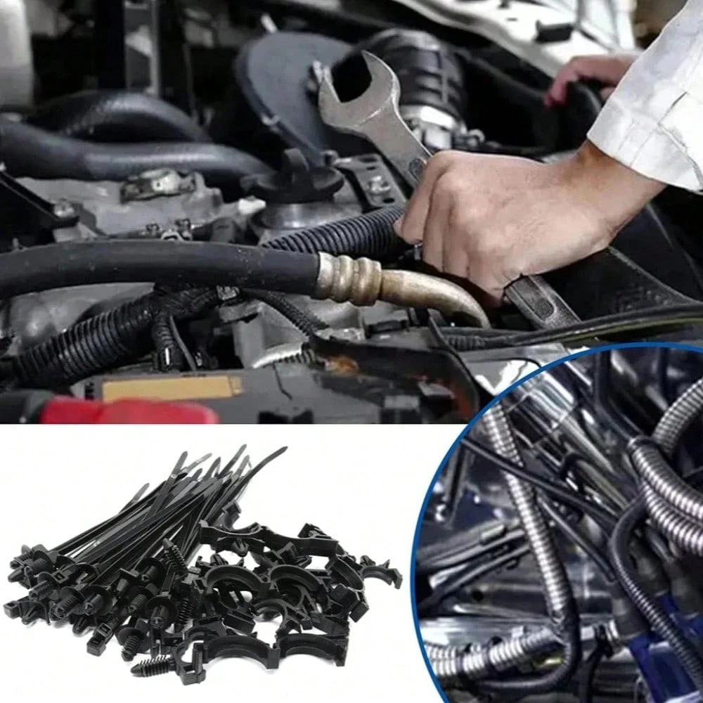 Universal Car Wire Routing Clips Push Mount Cable Zip Tie With Car Wire ...