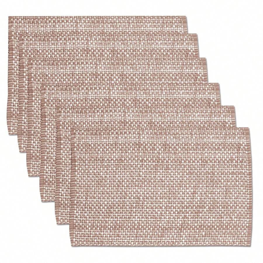 6 Pc Cotton Placemats For Dining Table Washable Heat Resistant Table ...