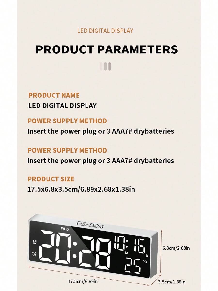 Touch LED Digital Temperature Clock, Alarm Clock, Multifunctional LED ...