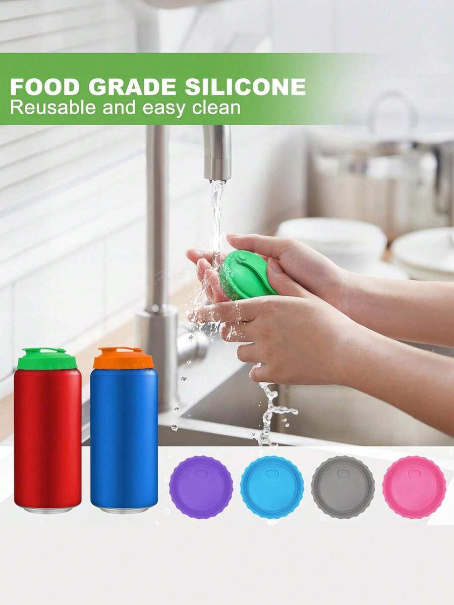 1PC/6PCS Silicone Can Caps, Beverage Can Caps, Carbonated Beverage ...