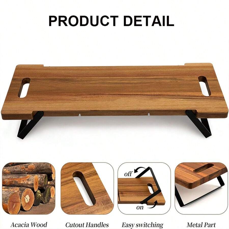 Charcuterie Cheese Board Large: Long Acacia Serving Wooden Riser With ...