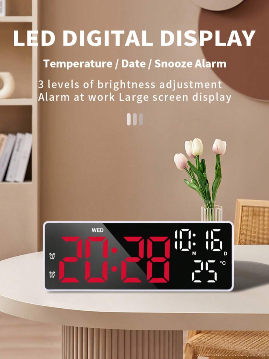Touch LED Digital Temperature Clock, Alarm Clock, Multifunctional LED ...