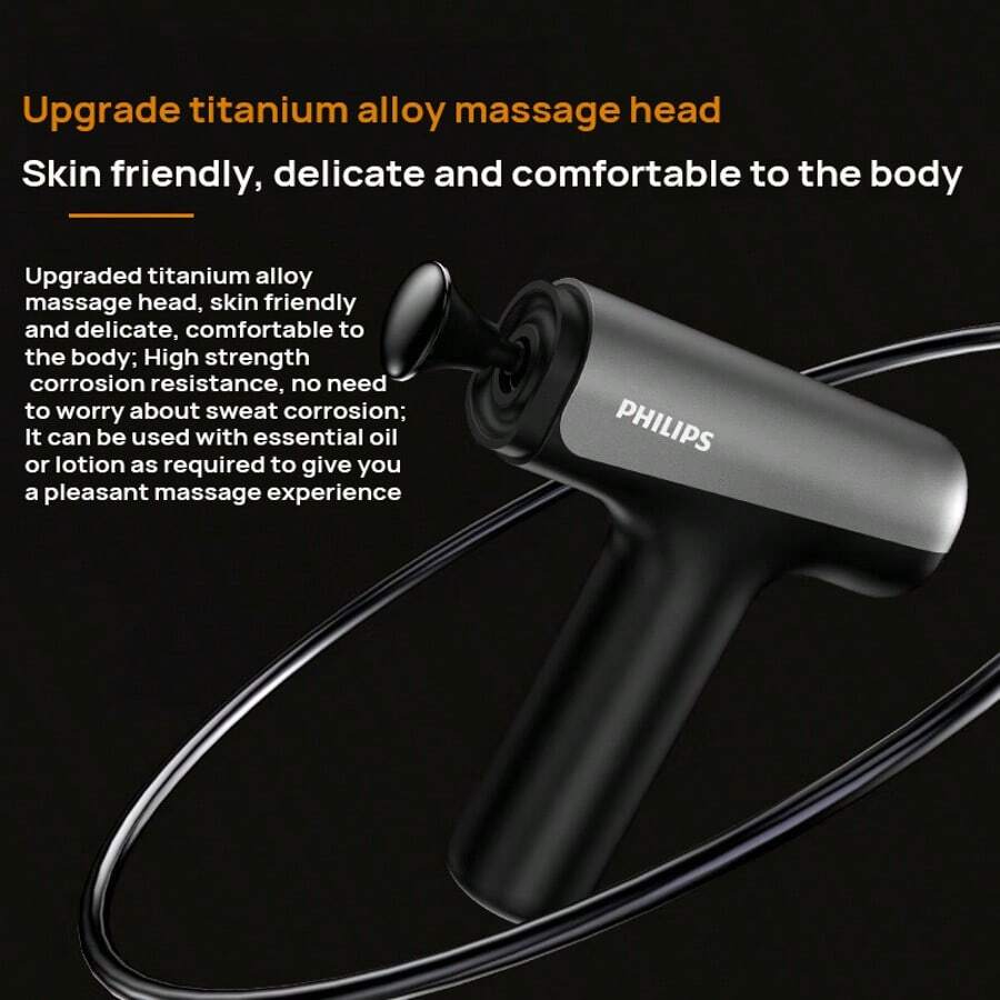PHILIPS Small Steel Cannon Fascia Gun PPM3205G Titanium Alloy Massage ...