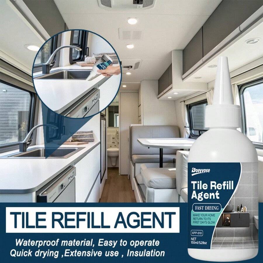 RV Bathroom Caulk Filler Supplement, Multi-Purpose White Ceramic Tile ...