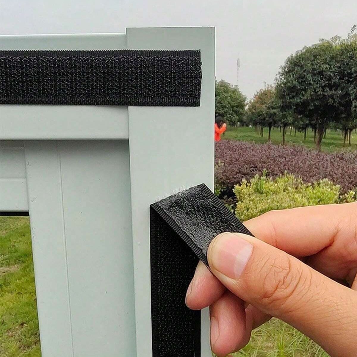 Self-Adhesive Removable Insect Proof Window Screen, Black Mesh Curtain ...