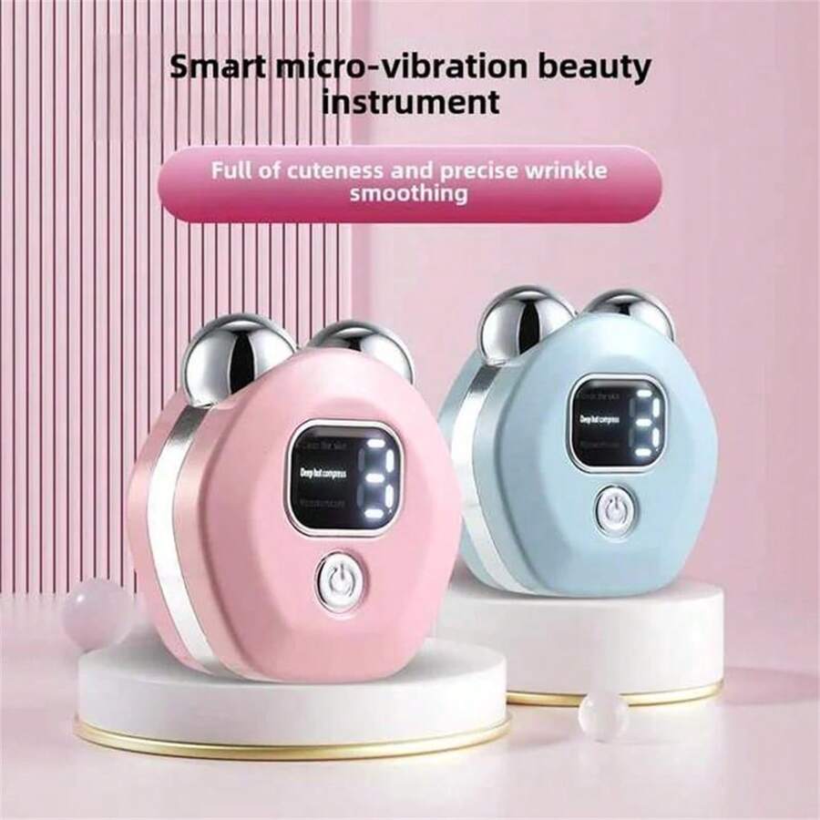 Electric Face Massager Lift Roller Microcurrent Thermal Compression ...