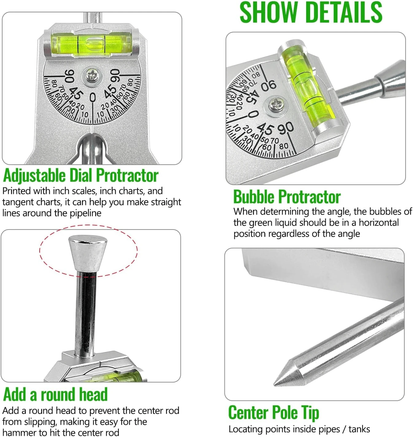Manual Tube Marker Centering Tool Safety Pipe Center Finder Y-Type 4 ...