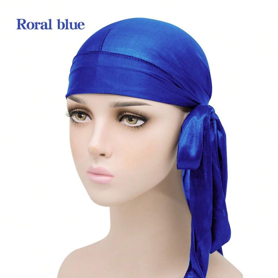 1 PC Men's Silk Durag Cap Casual Solid Color Durag Silky Du Rag Doo Rag ...
