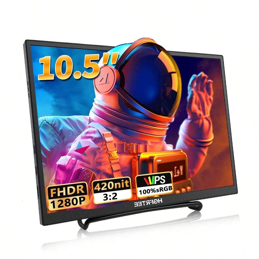 Monitor portátil HGFRTEE de 10,5 pulgadas, pantalla IPS FHD de 1920 x ...