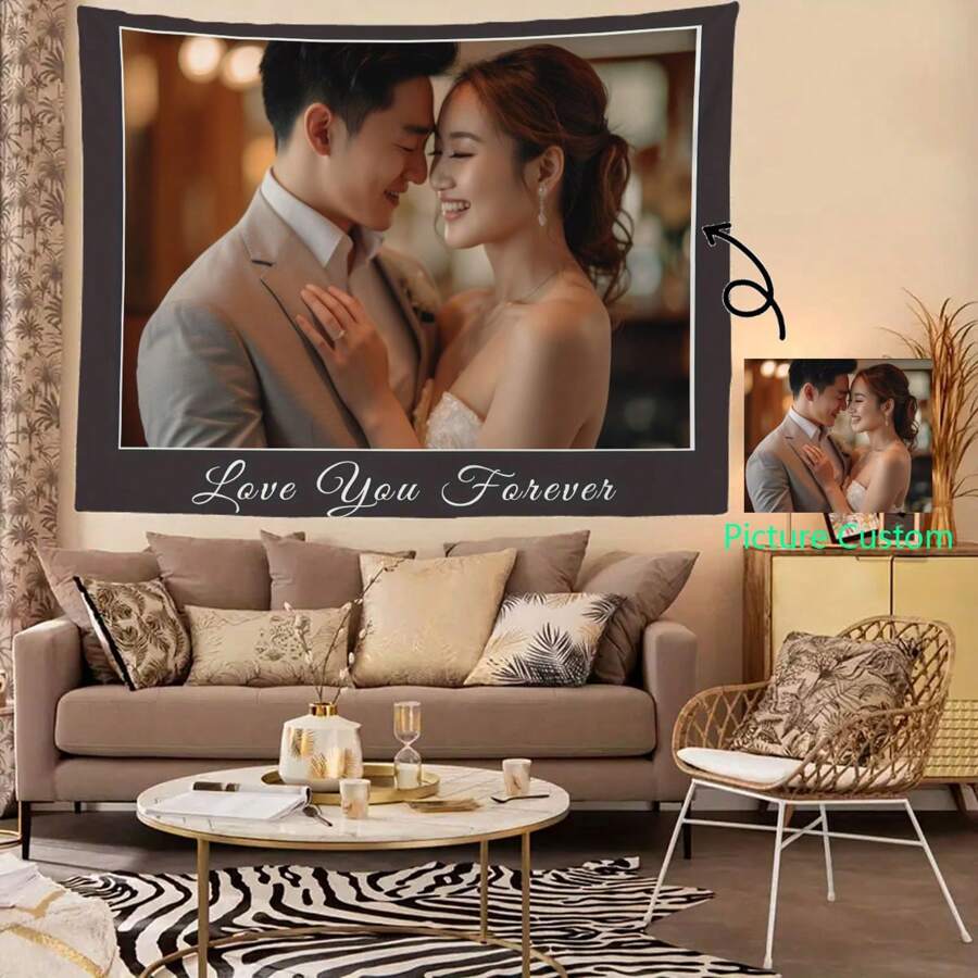 1pc Custom Tapestry Customizing With Suitable For Couples, Family ...